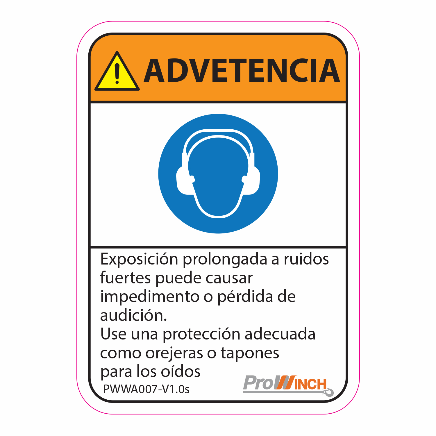 ADVERTENCIA Ruidos Fuertes 2.17in x 1.56in V1.0 - Prowinch Chile SPA